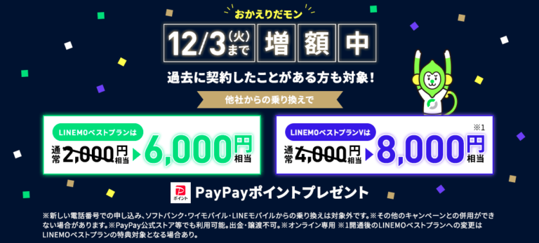 LINEMOのキャンペーンで20000ポイント還元はいつ？再契約も対象？ | Link SmartPhone（りんすま）by Linklet